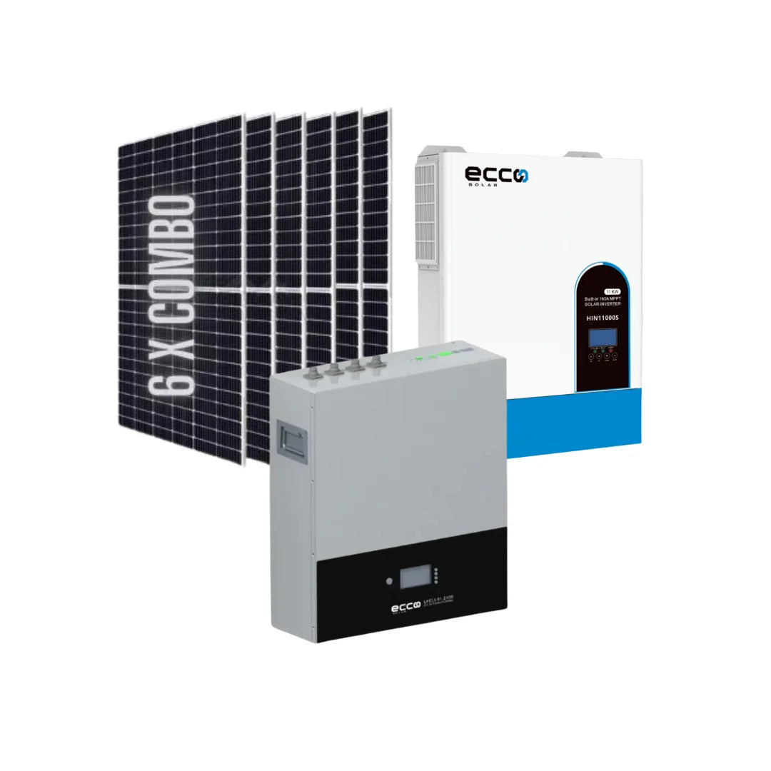 11KVA / 11000W Ecco MPPT Hybrid Inverter Pure Sine Wave + 1x 5.12kWh E ...