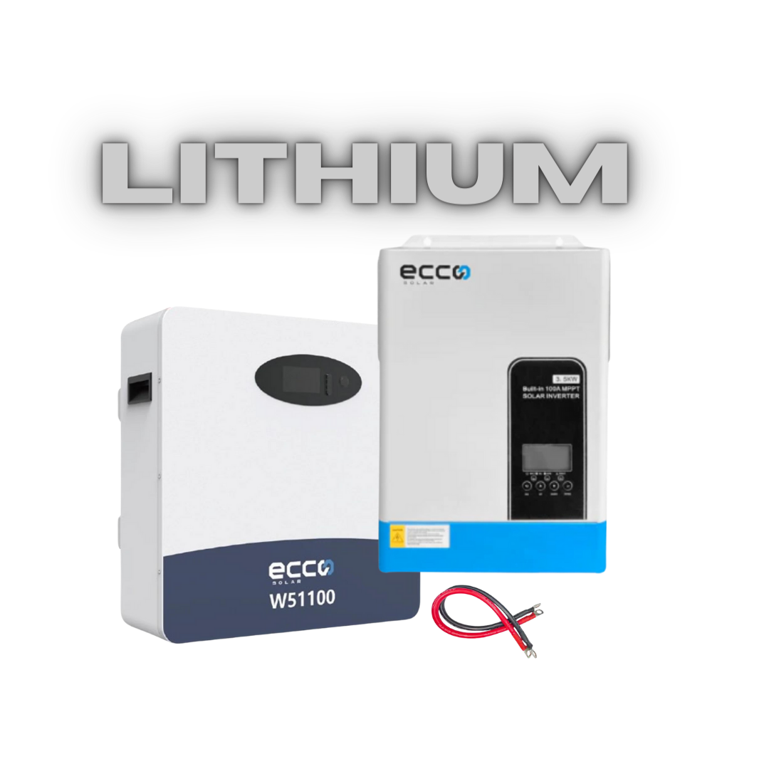 6.2KVA / 6200W Ecco Hybrid Inverter 120A MPPT + 5.12kWh 51.2V ECCO Lit ...